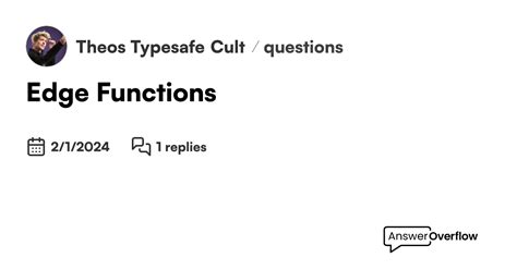 Edge Functions Theos Typesafe Cult