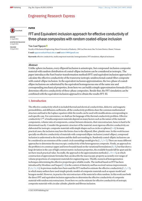 Fft And Equivalent Inclusion Approach For Effective Conductivity Of Three Phase Composites With