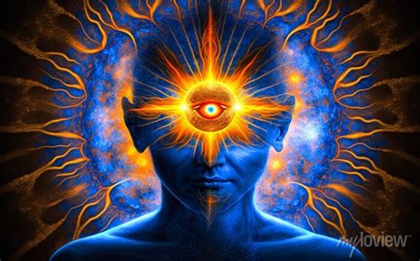 Meditation Activates Chakra Third Eye And Pineal Gland Illustration