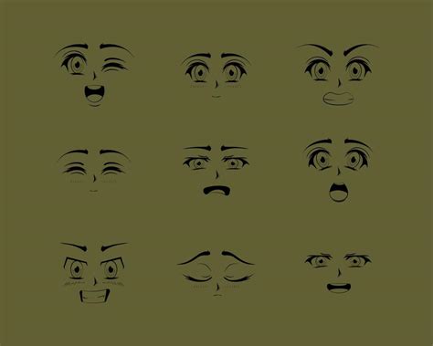 Anime Expressions Icons 10966754 Vector Art At Vecteezy
