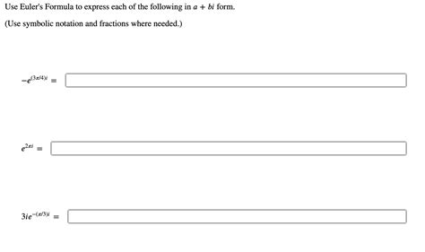 solved use euler s formula to ﻿express each of ﻿the