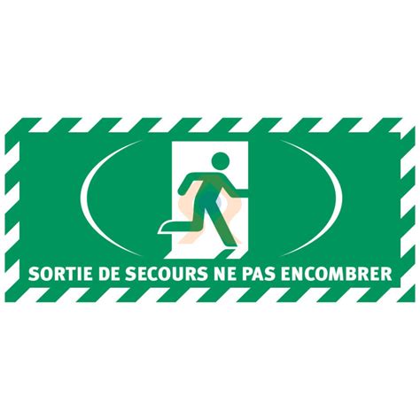 Marquage au sol ultra adhésif sortie de secours ne pas encombrer