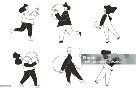 돈이 있는 사람들의 집합입니다 흰색 배경에 고립된 동전과 지폐를 가진 성인 캐릭터입니다 여성과 남성은 소득 징수를 위해 평상복을