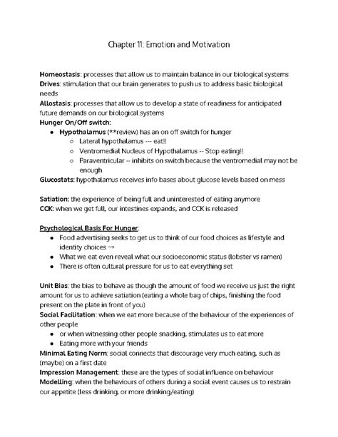 Chapter 11 Emotion And Motivation Chapter 11 Emotion And Motivation