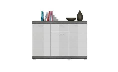 Xonoxhome Anrichte Scout Kommode Weiß Und Rauchsilber Grau 120 X 85