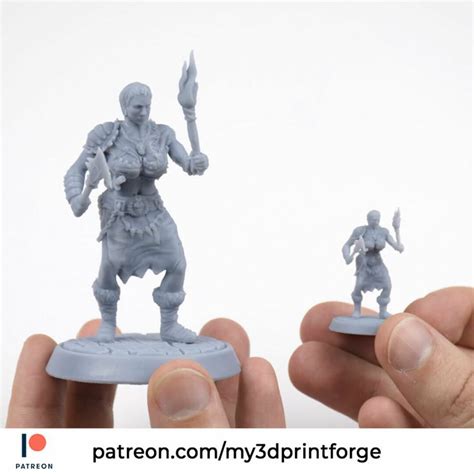 Download Stl File Ork Female Warrior Stl 32mm And 75mm Pre Supported