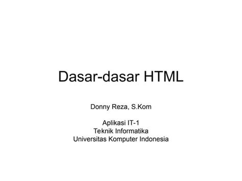 01. Dasar-dasar HTML belajar web dasar.ppt
