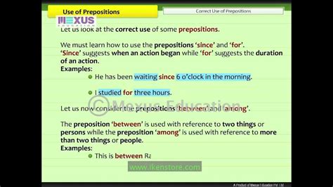 Use Of Prepositions YouTube