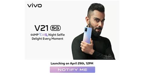 Vivo V21 5g To Officially Launch In India On April 29 A Dedicated Page