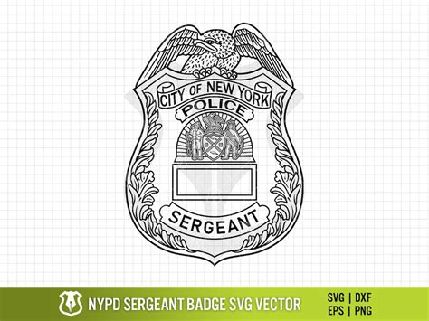 Nypd New York City Police Department Sergeant Badge Vector Svg For