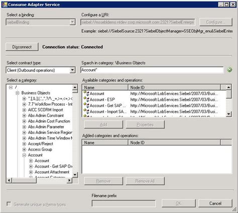 Siebel 작업에 대한 메타데이터 찾아보기 검색 및 가져오기 Biztalk Server Microsoft Learn