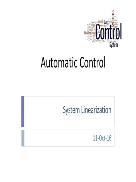 02 Automatic Control System Linearization Pdf Pdf Control Theory