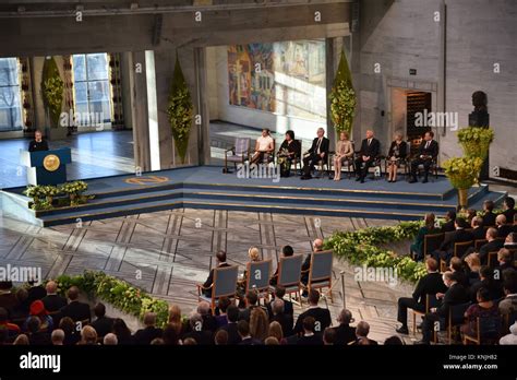 Oslo Norway 10th Dec 2017 The Nobel Peace Prize 2017 Is Awarded To