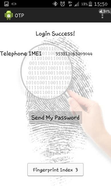 Single Time Password Generation Page If The Imei Number Is Not