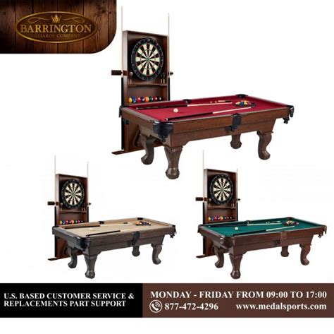 Barrington Ft Billiard Table Set Burgundy MD Sports