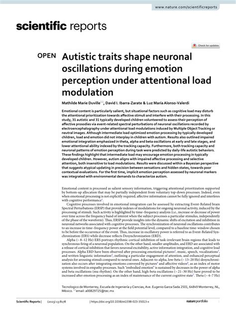 Pdf Autistic Traits Shape Neuronal Oscillations During Emotion