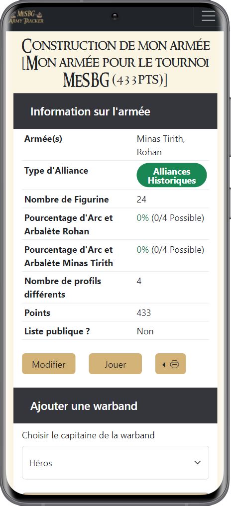 Mesbg Army Tracker Modélisateur Darmée Et Table De Pouvoir