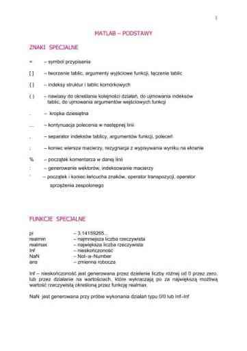 Podstawowe komendy i funkcje MATLAB Praktyczne porady dla skryptów Shofer