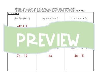 Add And Subtract Linear Equations Th Grade Expressions And Equations