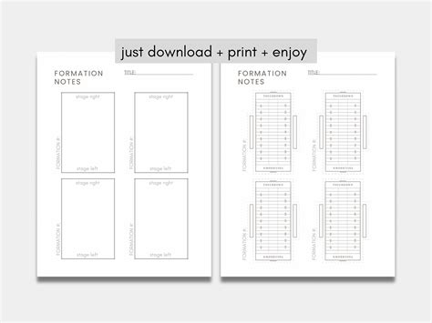 Dance Formations Planning Printable Sheets Dance Choreography