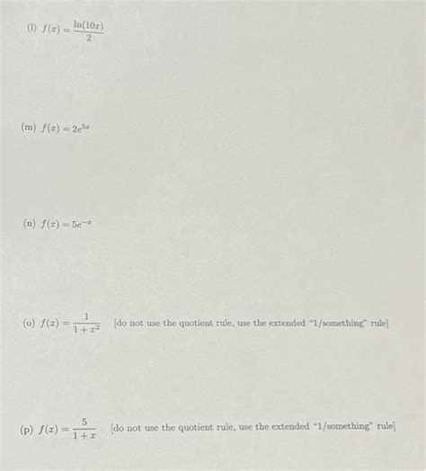 Solved Find The Derivative Of Each Function Below Using The