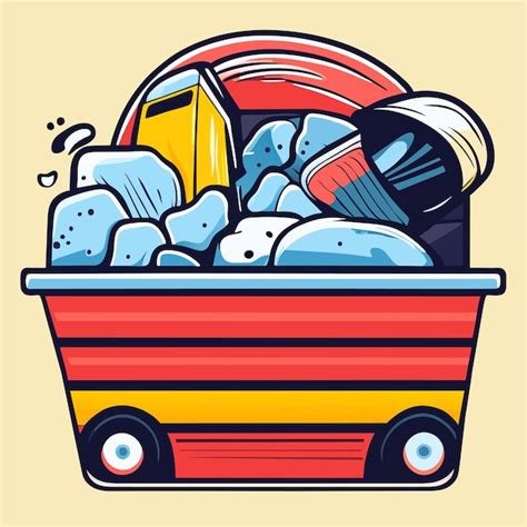 세차 버킷 낙서 벡터 일러스트 레이 션 프리미엄 Ai 생성 벡터