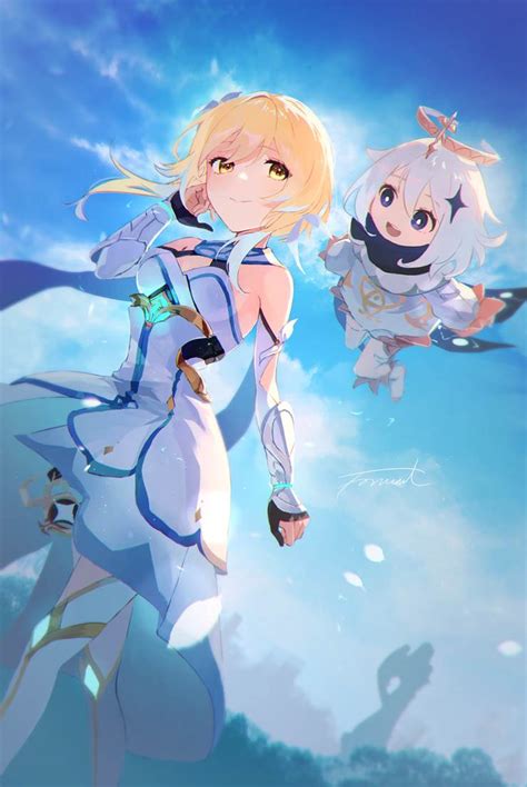 旅人 插画师ふぉむなんと的派蒙插画图片 BoBoPic