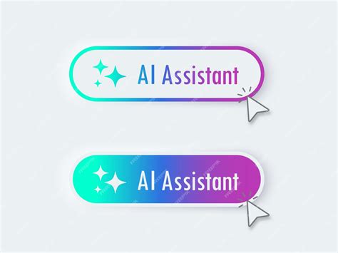 Premium Vector Modern Ai Assistant Button 3d Push Button Ai Stars