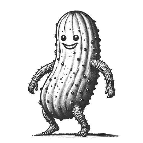 Cartoon Walking Cucumber Pickle Character Vector Stock Illustration Illustration Of Cartoon