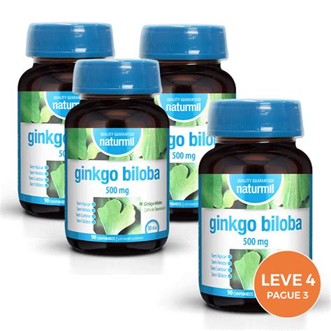 Ginkgo Biloba 500 Mg Comprimidos Naturmil Leve 4 Pague 3 Peixe Verde