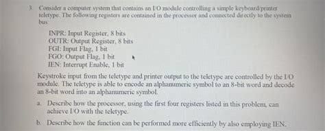Solved 3 Consider A Computer System That Contains An VOO Chegg