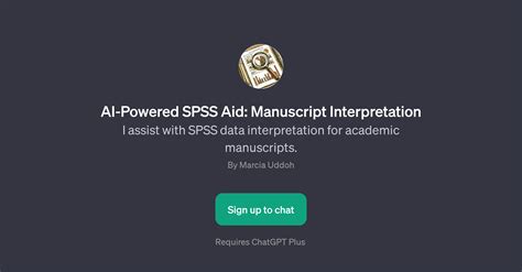 AI Powered SPSS Aid Manuscript Interpretation Spss Data Interpretation TAAFT