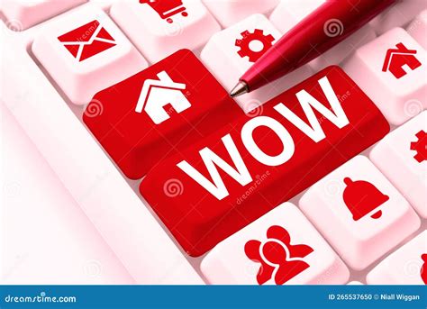 Writing Displaying Text Wow Business Idea Expressing Astonishment And