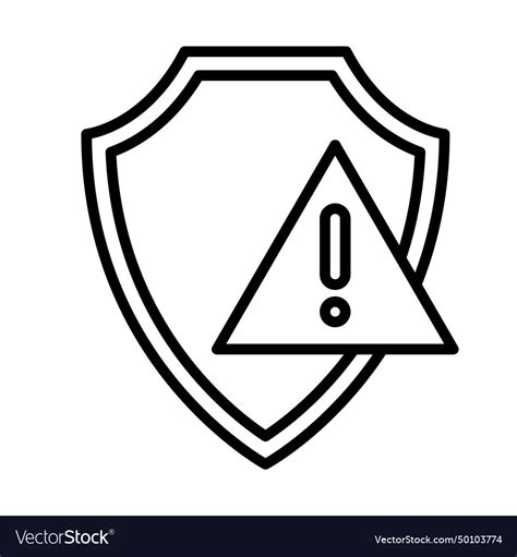 Security Error Icon With Black Outline Royalty Free Vector