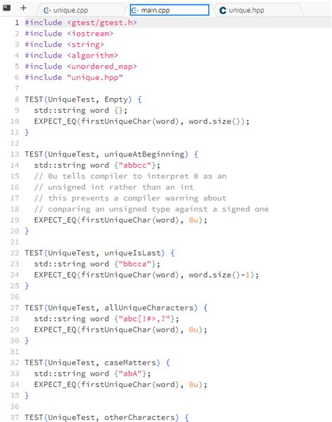 Solved First Unique Character In This Week S Coding Chegg