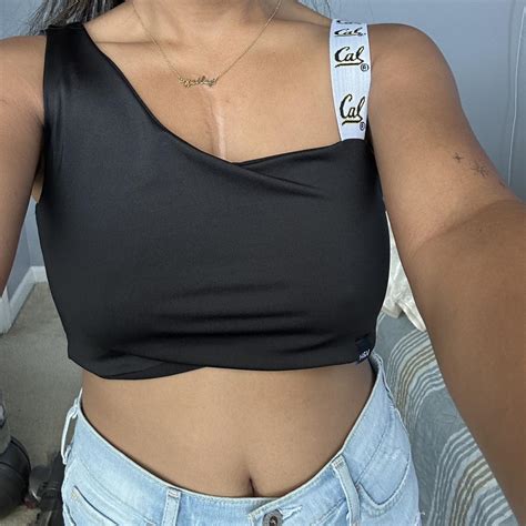 Uc Berkeley Cal Berkeley Merch Black Crop Top Depop