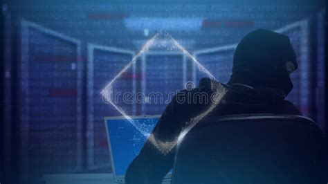 Animation Of Data And Information Processing With Masked Hacker Using