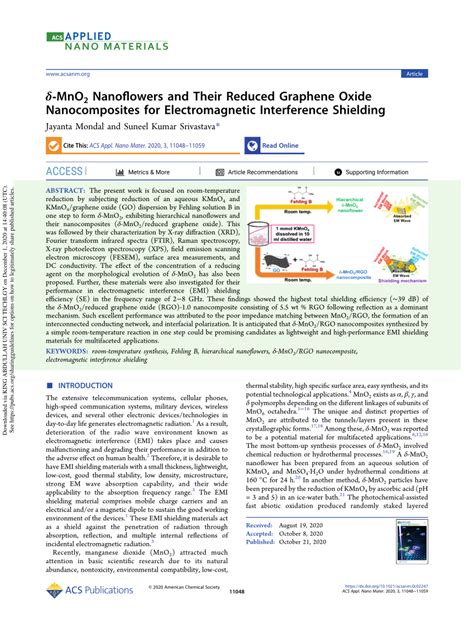 Pdf δ Mno 2 Nanoflowers And Their Reduced Graphene Oxide