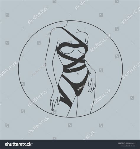 Girl Naked Body Posing Circle Outline Stock Vector Royalty Free Shutterstock