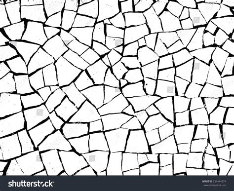 Cracks Texture White Black Vector Background Stock Vector 537444274