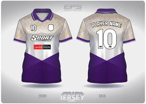 EPS Jersey Sports Shirt Vector Purple And White Mesh Pattern Design