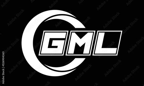 Gml Three Letter Circle Logo Design Custom Font Black And White Logo