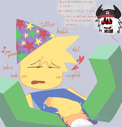 Rule 34 Blocky Body Digital Drawing Artwork Gay Gay Anal Grey Background Half Closed Eyes