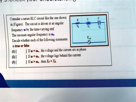 SOLVED Consider A Sctles RLC Circuit Iike The One Shown In Figure The Circuit Is Driven Al