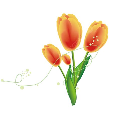 Tulip Cartoon Vector Art Png Cartoon Lovely Tulip Cartoon Wind Tulip