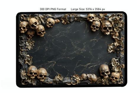 3d Empty Skeleton And Skull Frame Graphic By Camellia Art · Creative