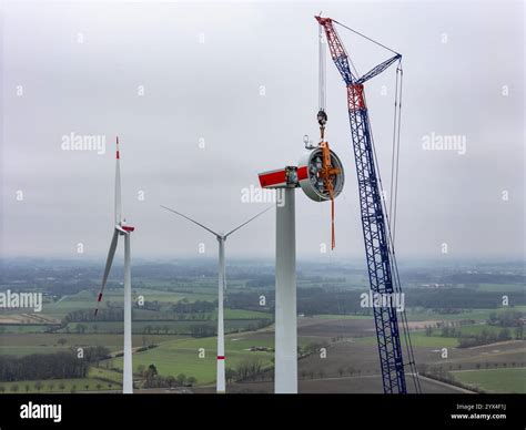 Assembly Of An Enercon E 138 Wind Turbine The Stator Part Of The