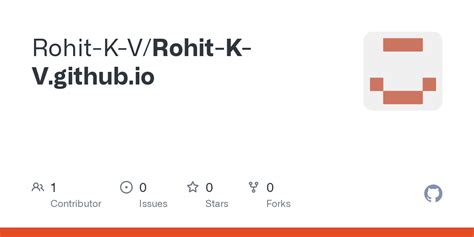 Github Rohit K V Rohit K V Github Io