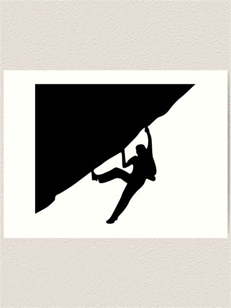 Lámina Artística Silueta De Escalada En Roca De Pdgraphics Redbubble