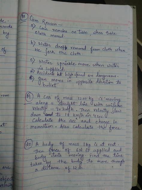 APS Golconda Priyanka Gupta CLASS S A PHYSICS PRACTICE QUESTIONS FORCE AND LAWS OF